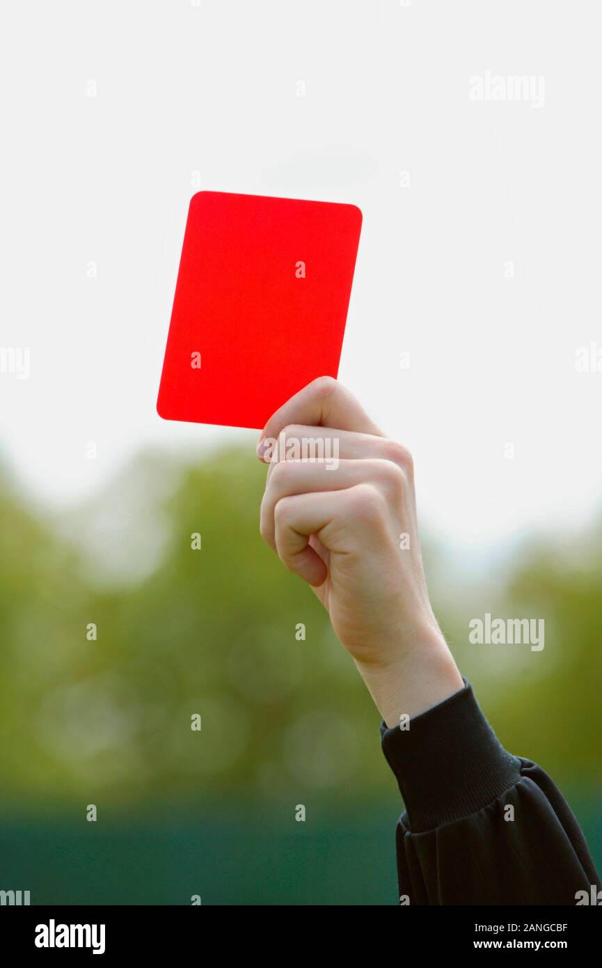 Refree showing card hi-res stock photography and images - Alamy