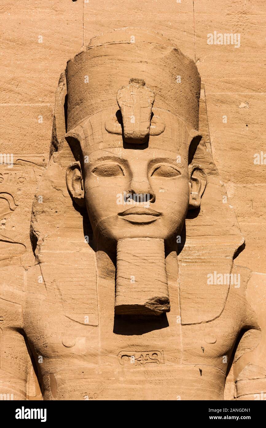 Statue of Ramesses II, at the Great Temple, Abu Simbel temples, Nubian ...