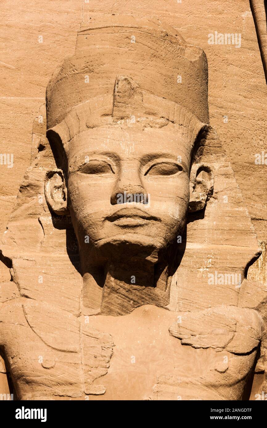 Statue of Ramesses II, at the Great Temple, Abu Simbel temples, Nubian ...