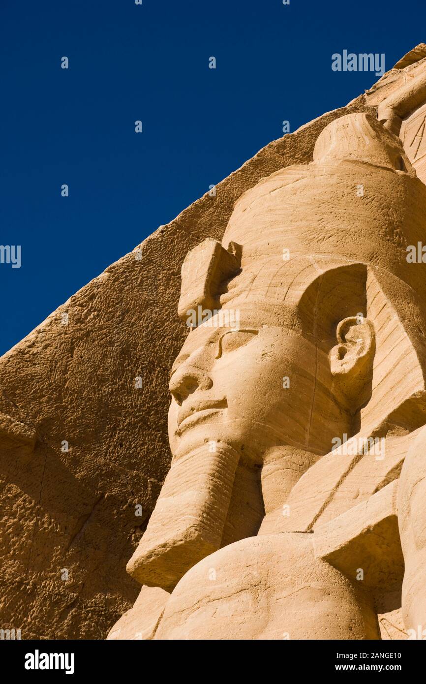 Statue of Ramesses II, at the Great Temple, Abu Simbel temples, Nubian ...