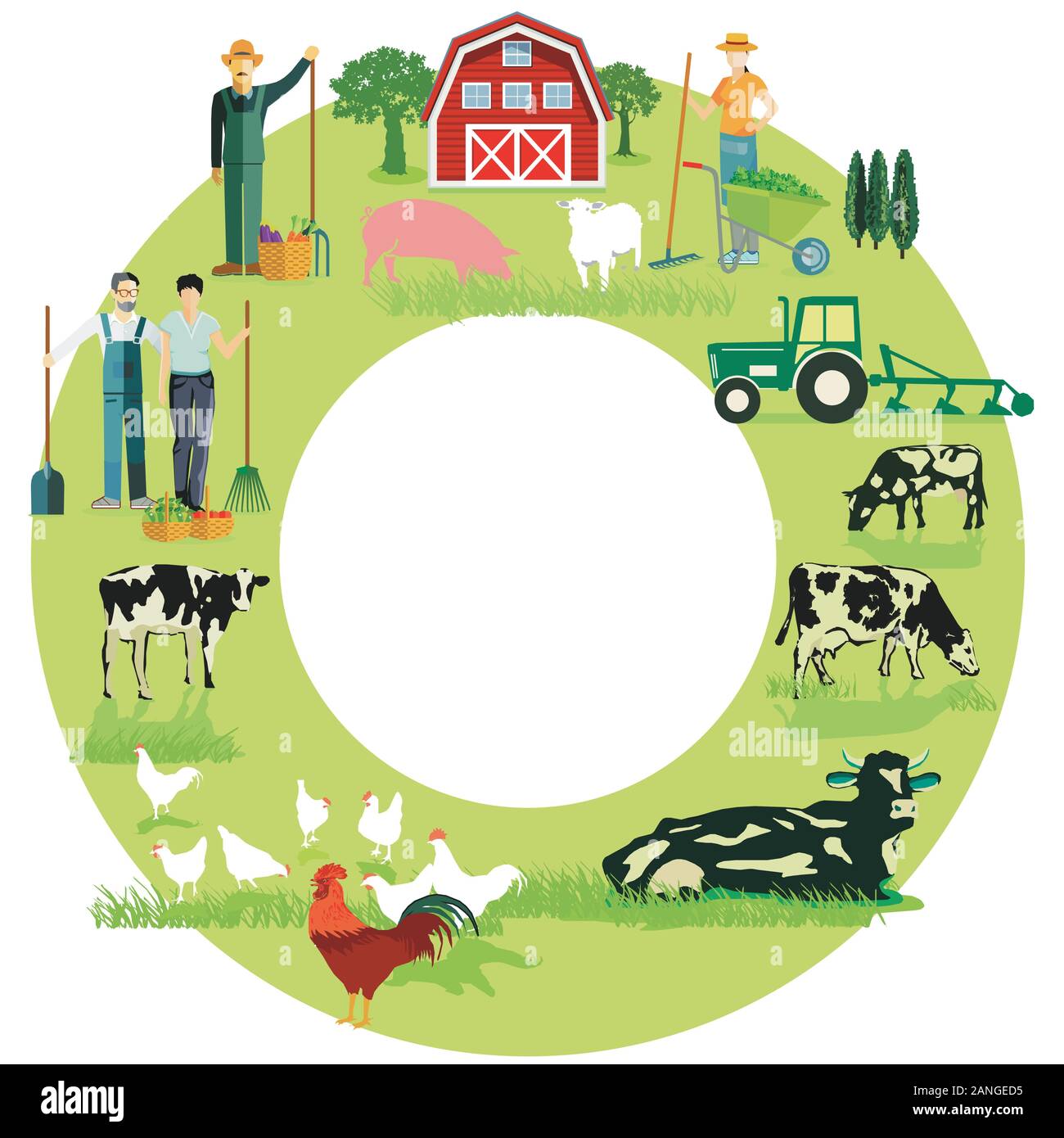 Cows on farm countryside Cut Out Stock Images & Pictures - Alamy