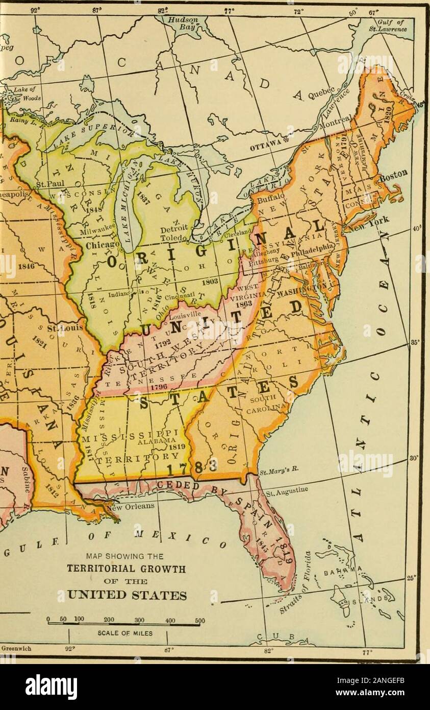 Essentials of United States history . 1U2 LongituJo Wci. MAP SHOWING ...