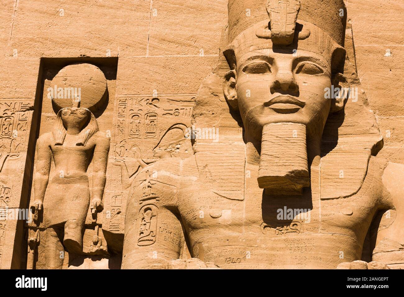 Statue of Ramesses II, at the Great Temple, Abu Simbel temples, Nubian ...
