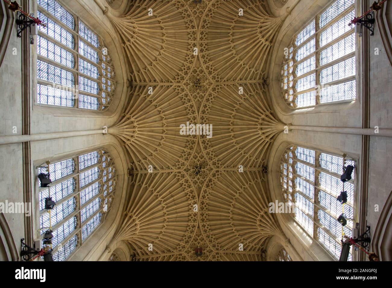 BATH, UK - APRIL 10, 2019. Interior of Bath Abbey an Anglican parish ...