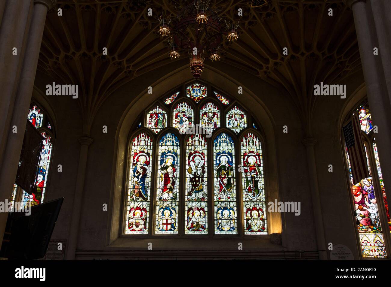 BATH, UK - APRIL 10, 2019. Interior of Bath Abbey an Anglican parish ...