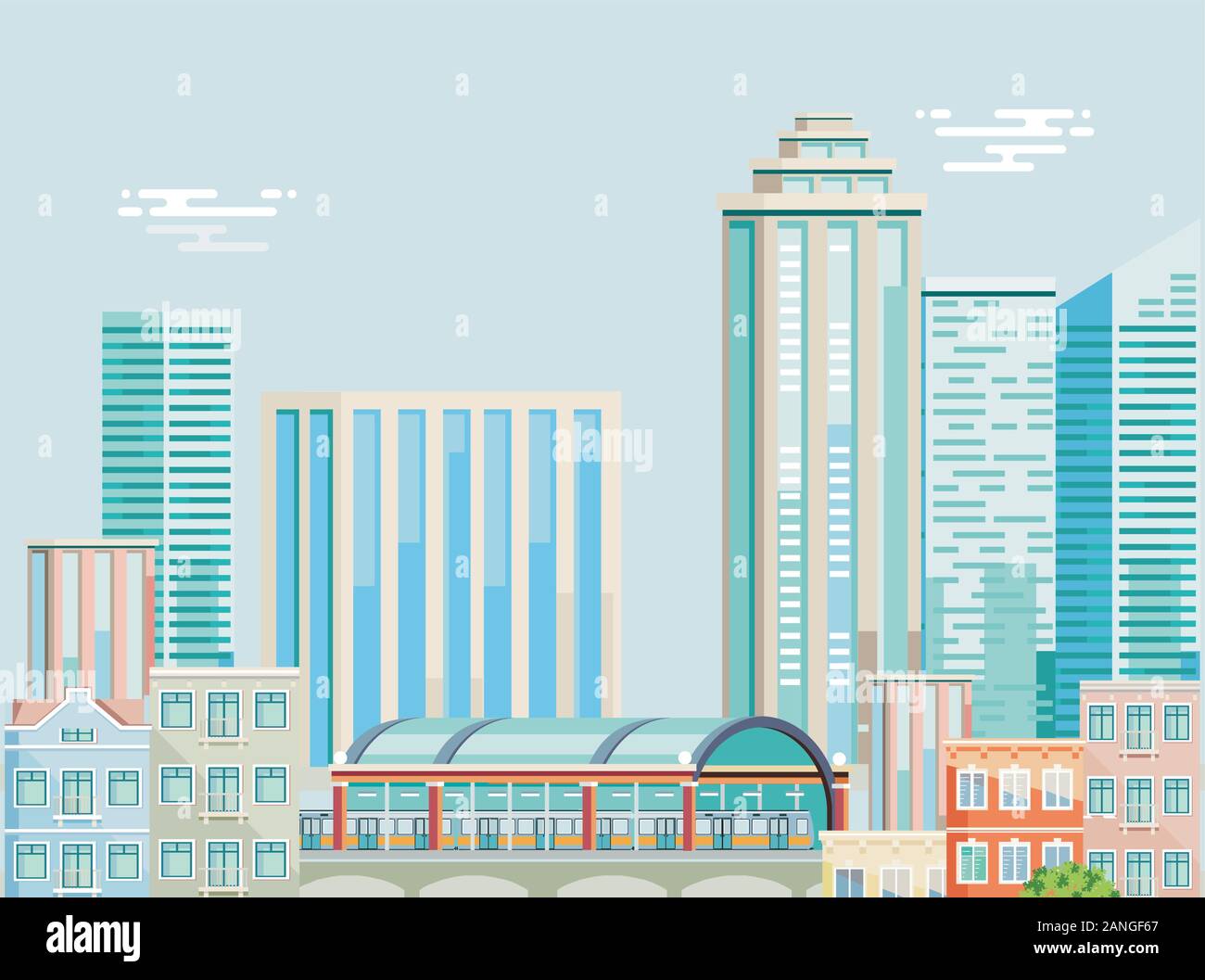 Elevated city view Stock Vector Images - Alamy
