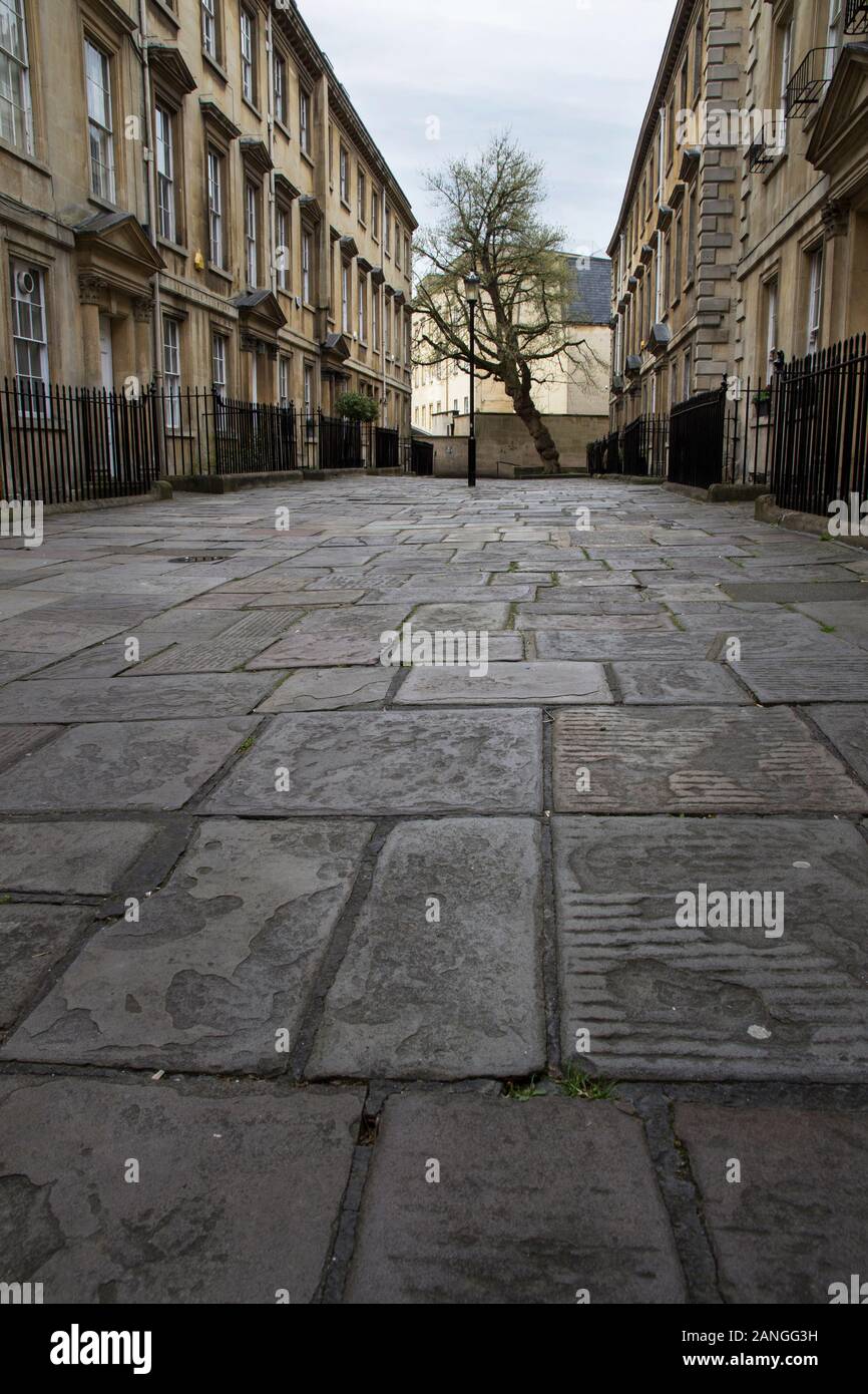 BATH, UK - APRIL 10, 2019. Streets of Bath with Georgian architecture ...