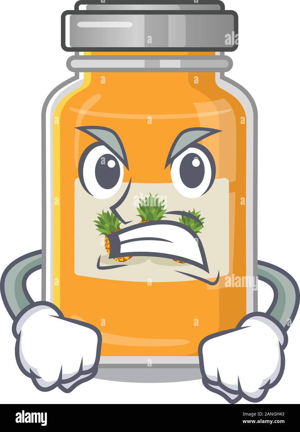 Pineapple jam cartoon character design having angry face Stock Vector ...