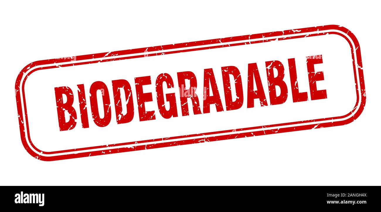 biodegradable stamp. biodegradable square grunge red sign Stock Vector ...
