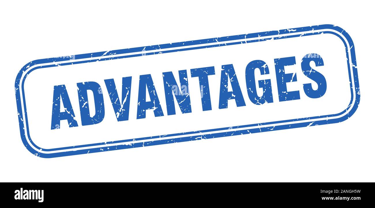 advantages stamp. advantages square grunge blue sign Stock Vector Image ...