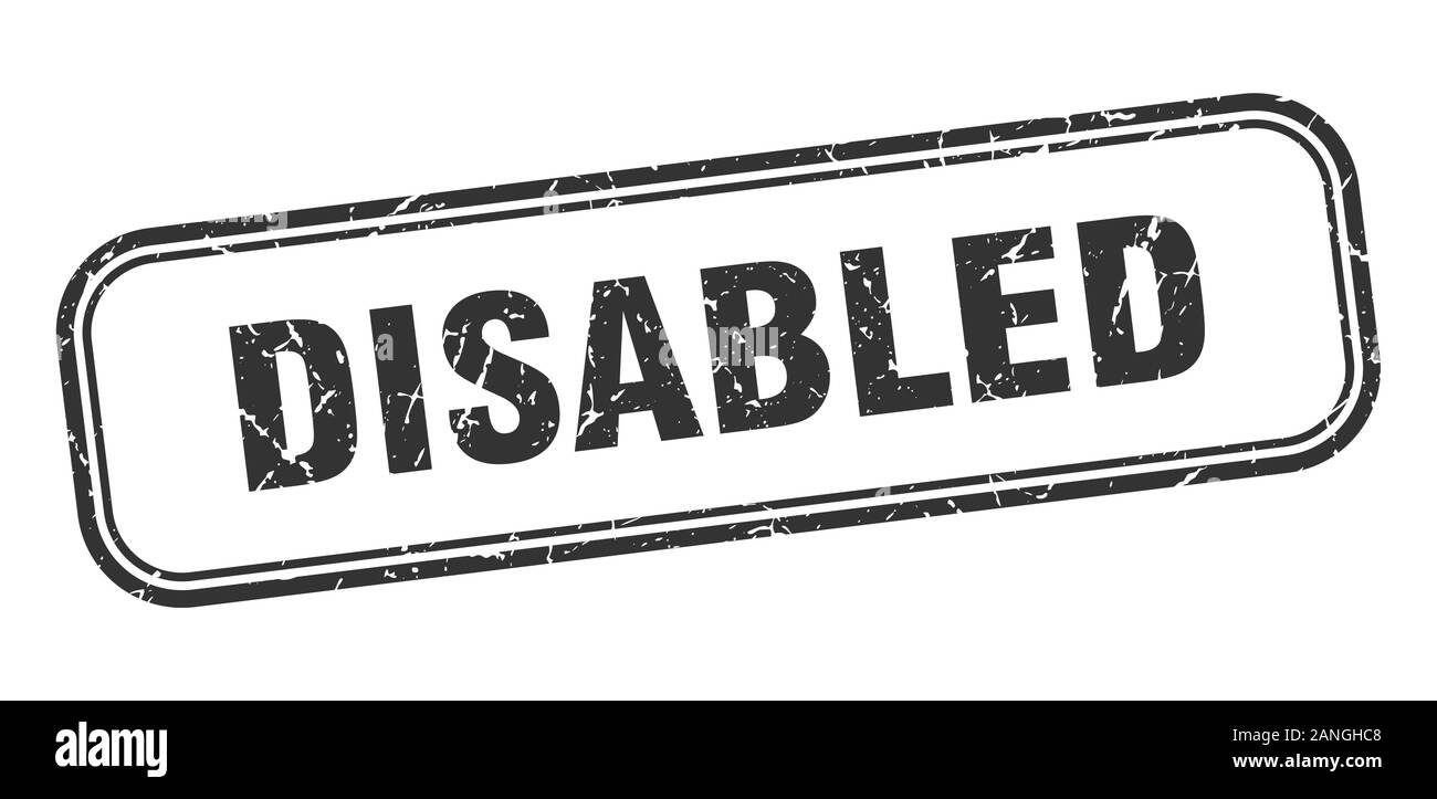 disabled stamp. disabled square grunge black sign Stock Vector Image ...