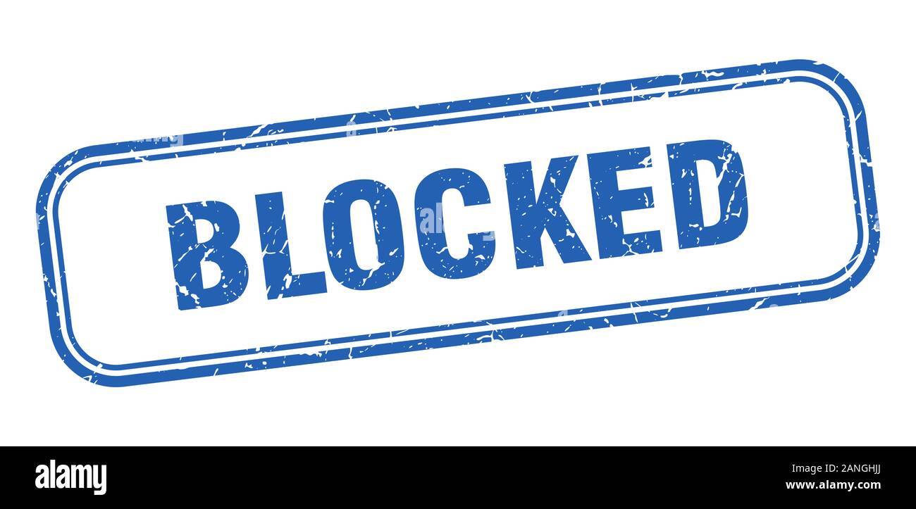 blocked stamp. blocked square grunge blue sign Stock Vector Image & Art ...