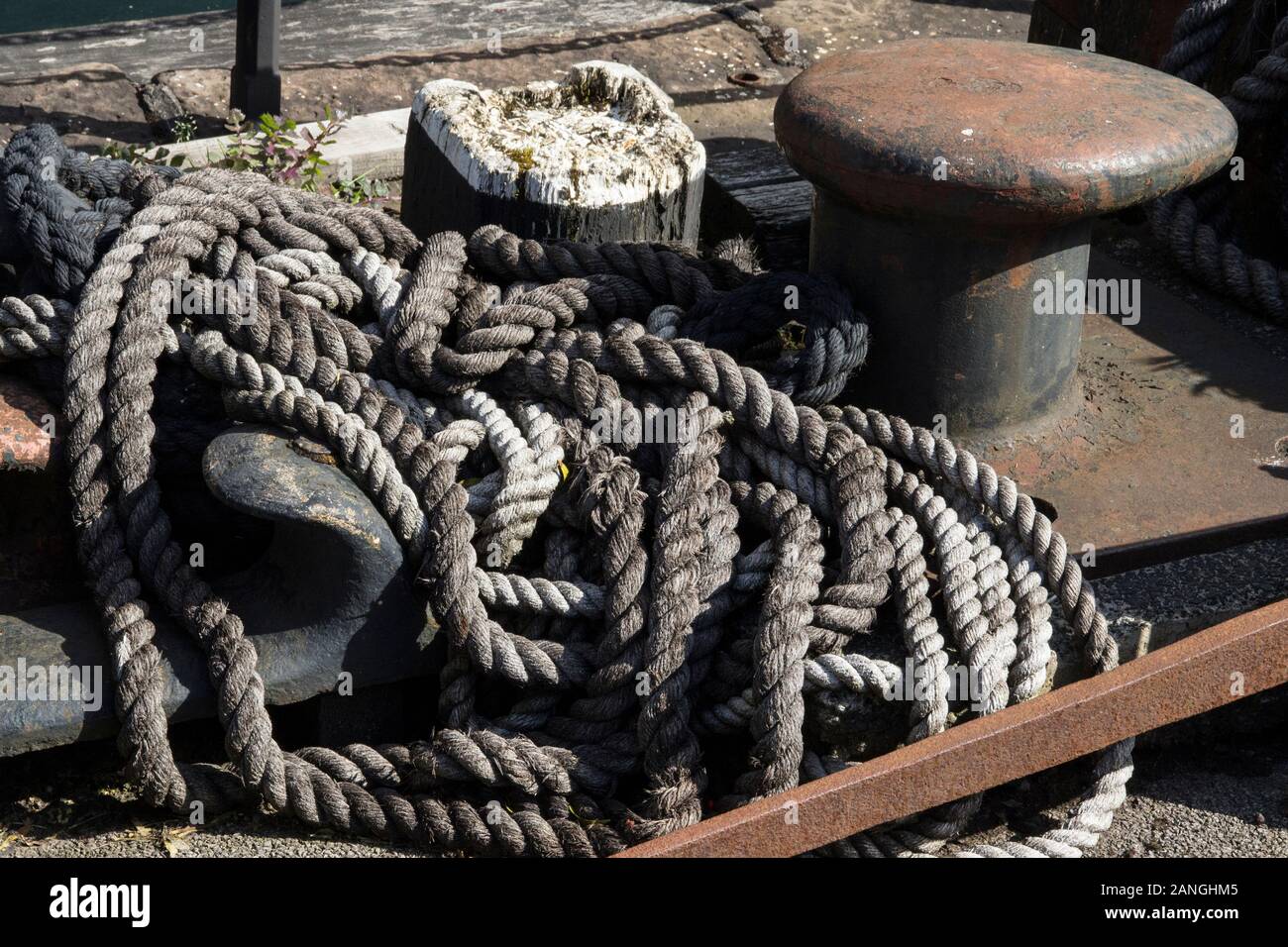 Old frayed rope Stock Photo - Alamy