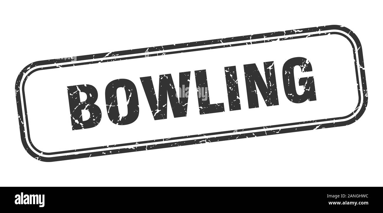 bowling stamp. bowling square grunge black sign Stock Vector Image ...