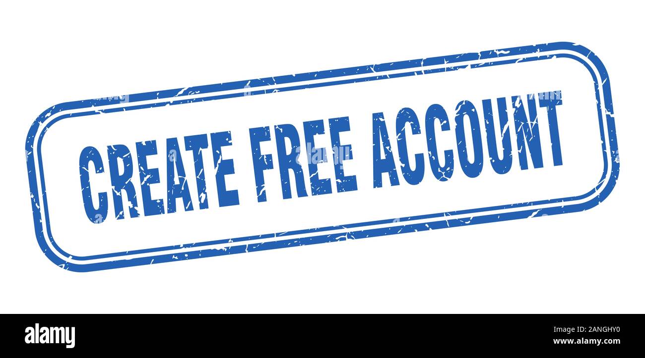 create free account stamp. create free account square grunge blue sign ...