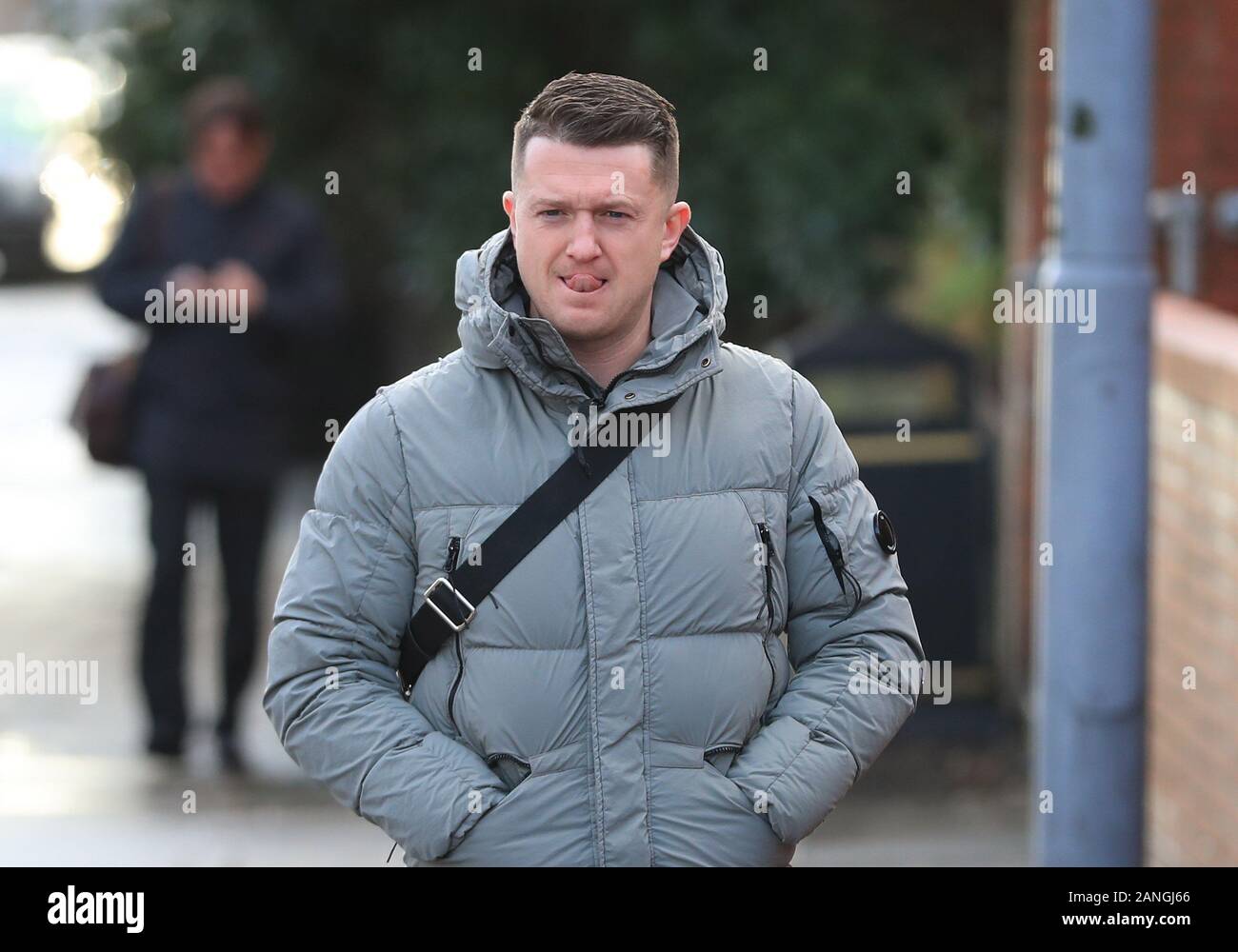 Tommy Robinson arriving at Luton Magistrates Court for a football ...