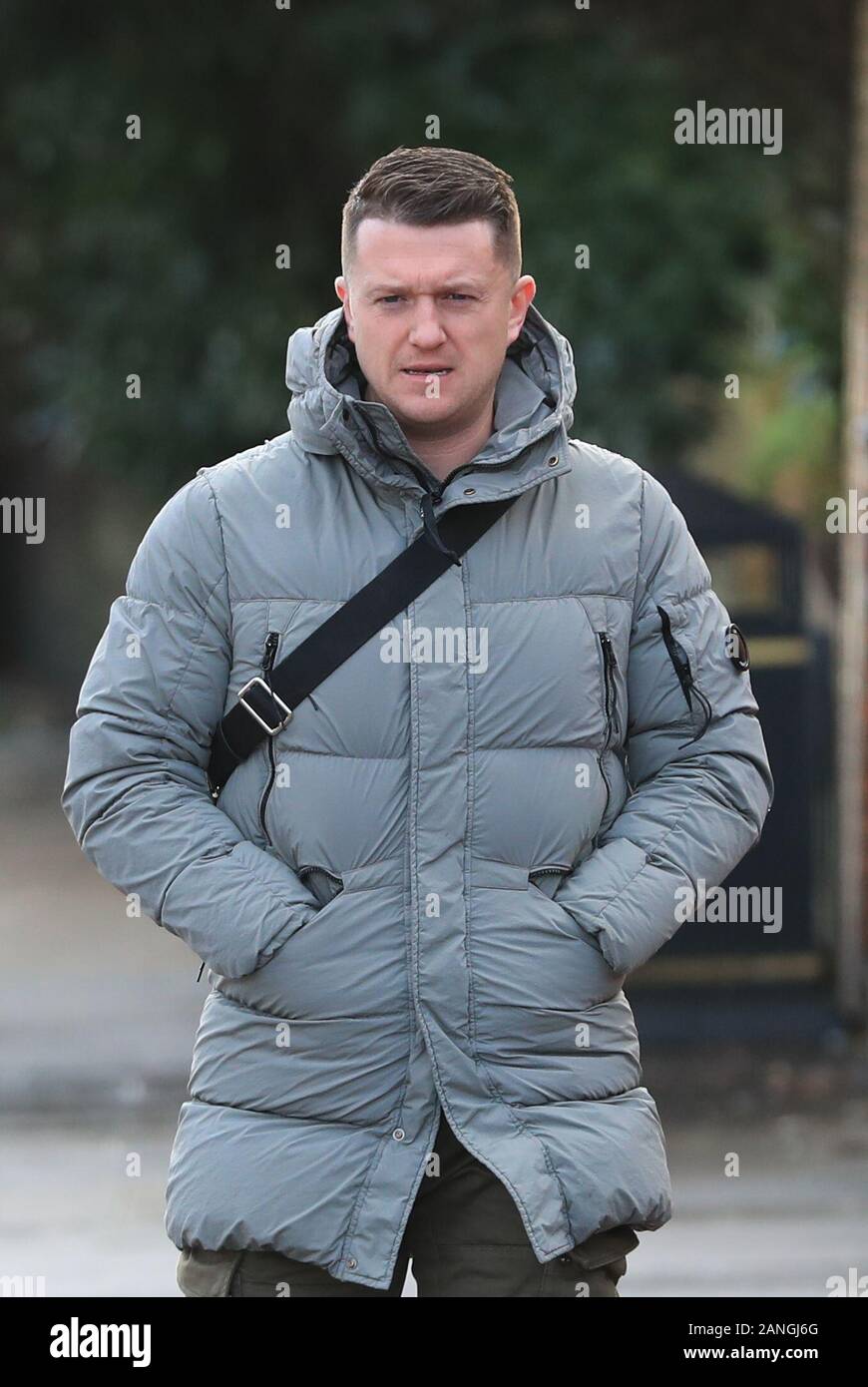 Tommy Robinson arriving at Luton Magistrates Court for a football ...