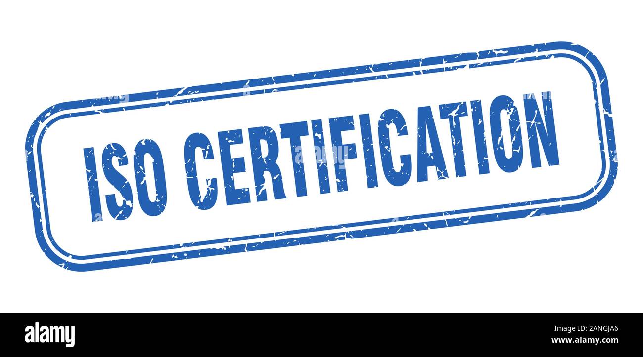 iso certification stamp. iso certification square grunge blue sign ...