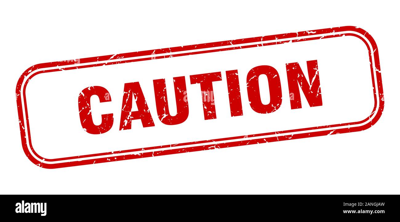 caution stamp. caution square grunge red sign Stock Vector Image & Art ...