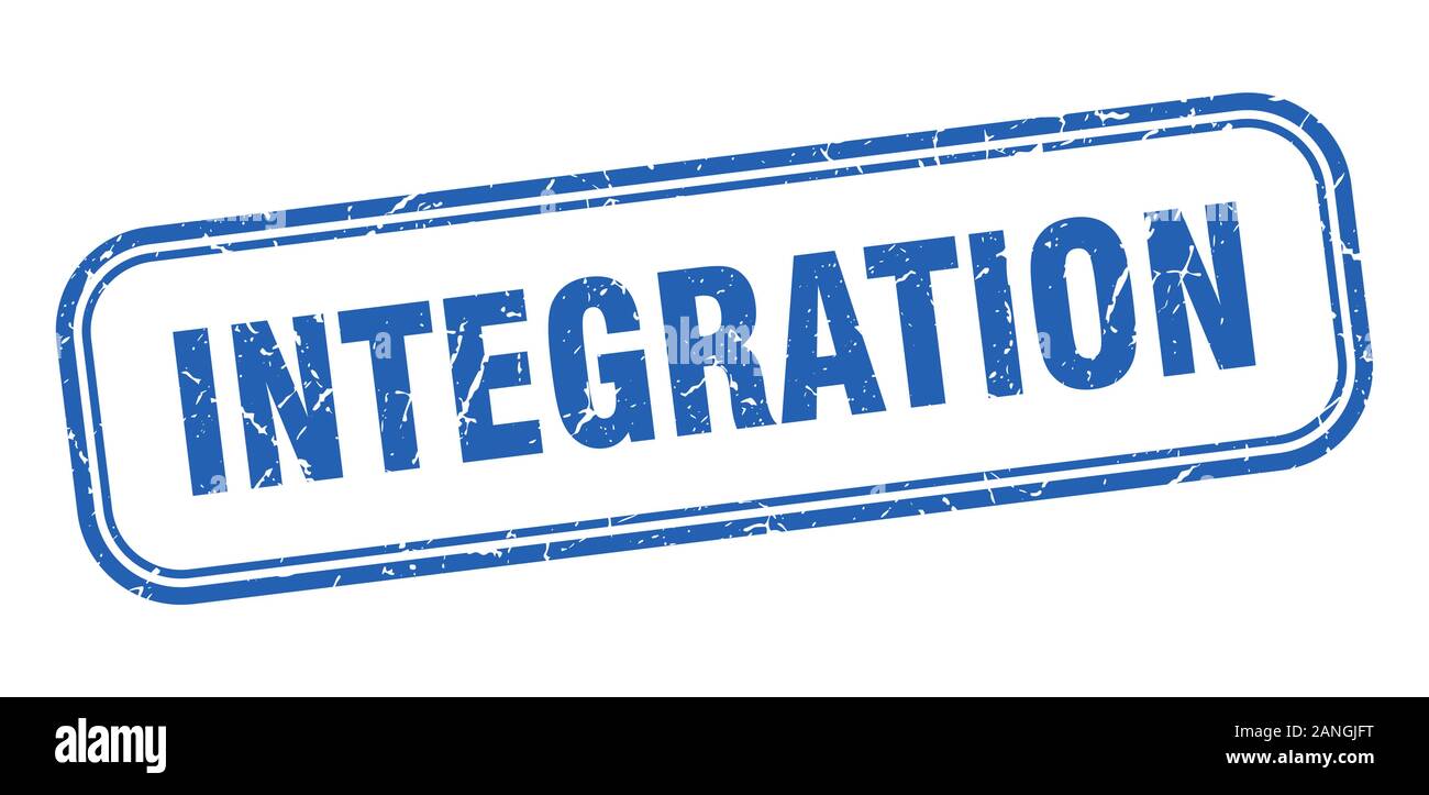 integration stamp. integration square grunge blue sign Stock Vector ...