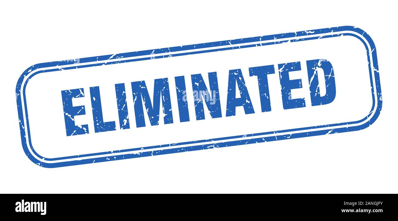 eliminated stamp. eliminated square grunge blue sign Stock Vector Image ...