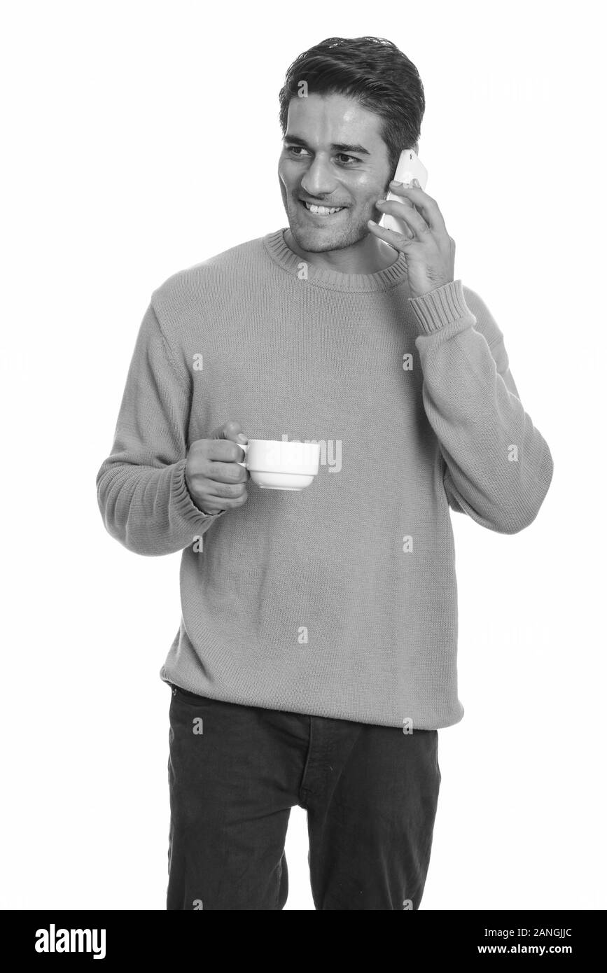 Happy handsome persian man talking Cut Out Stock Images & Pictures - Alamy