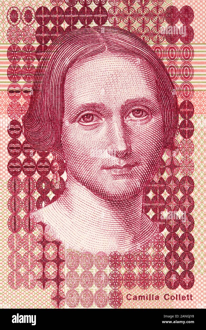 Camilla Collett a portrait from Norwegian money Stock Photo - Alamy