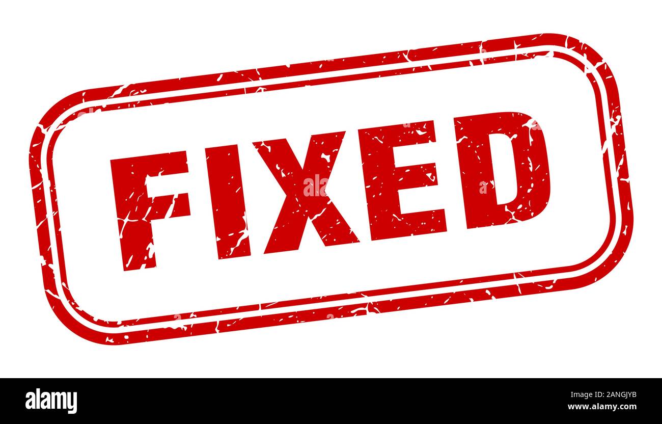fixed stamp. fixed square grunge red sign Stock Vector Image & Art - Alamy