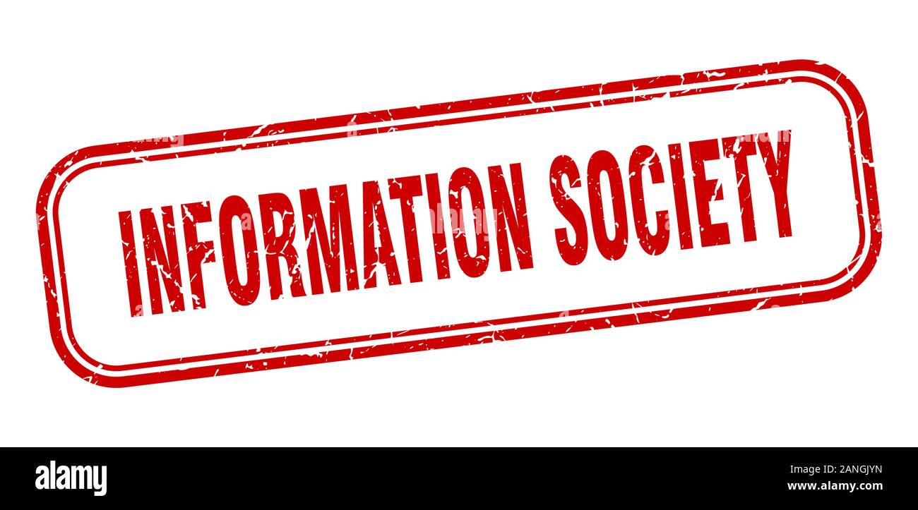 information society stamp. information society square grunge red sign ...