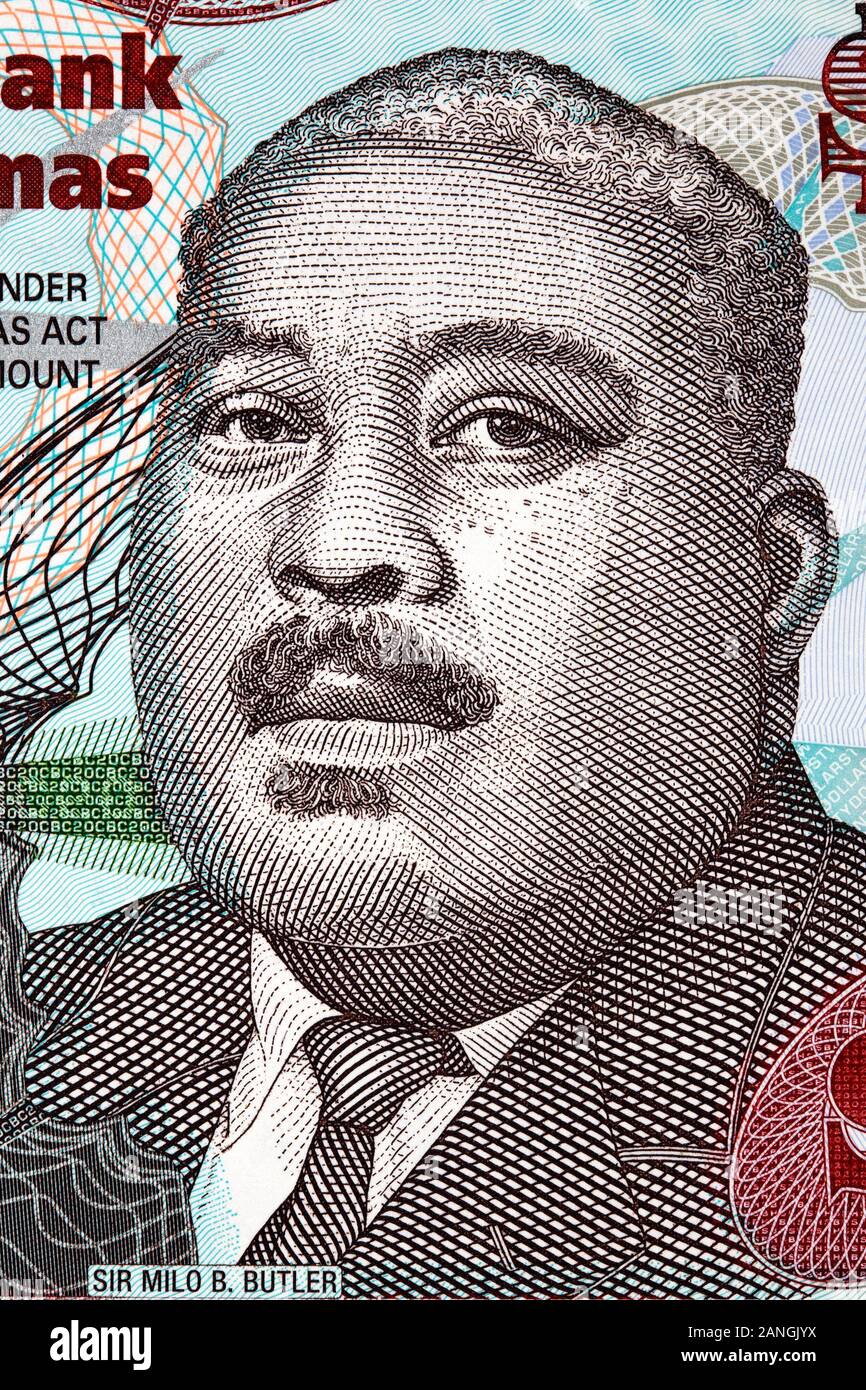 Milo Butler a portrait from Bahamian money Stock Photo - Alamy