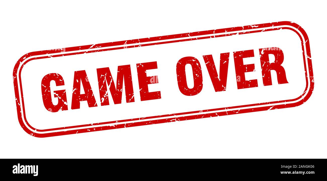 game over stamp. game over square grunge red sign Stock Vector Image ...