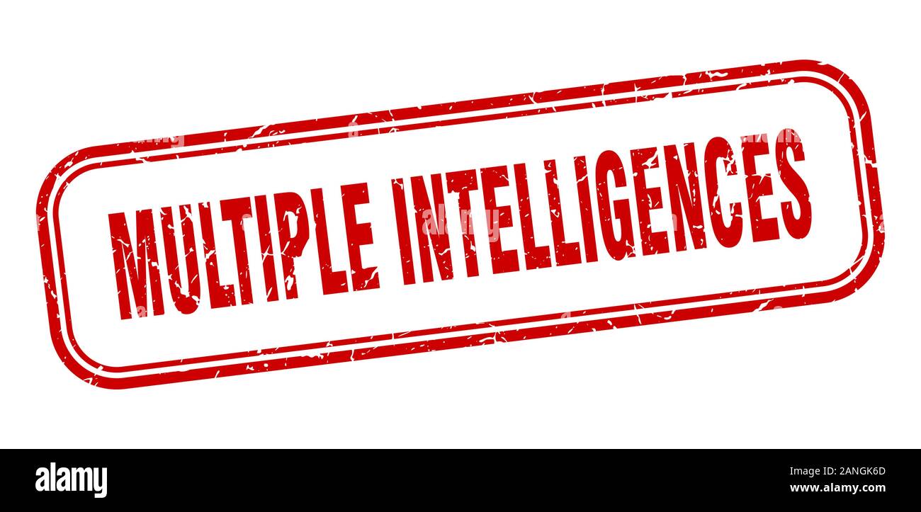 multiple intelligences stamp. multiple intelligences square grunge red ...