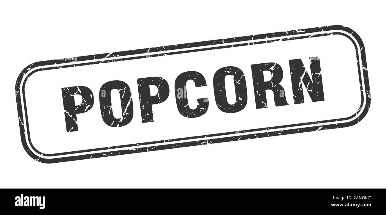 popcorn stamp. popcorn square grunge black sign Stock Vector Image ...