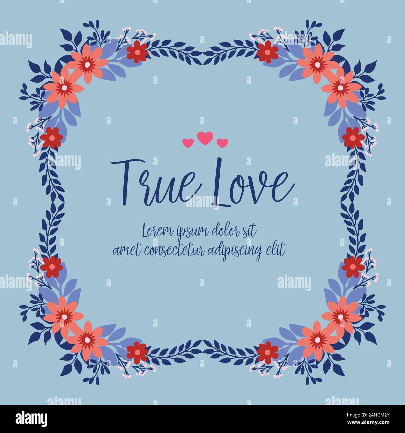 Unique shape of leaf and flower frame, for romantic true love ...