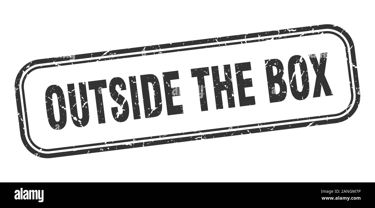outside the box stamp. outside the box square grunge black sign Stock ...