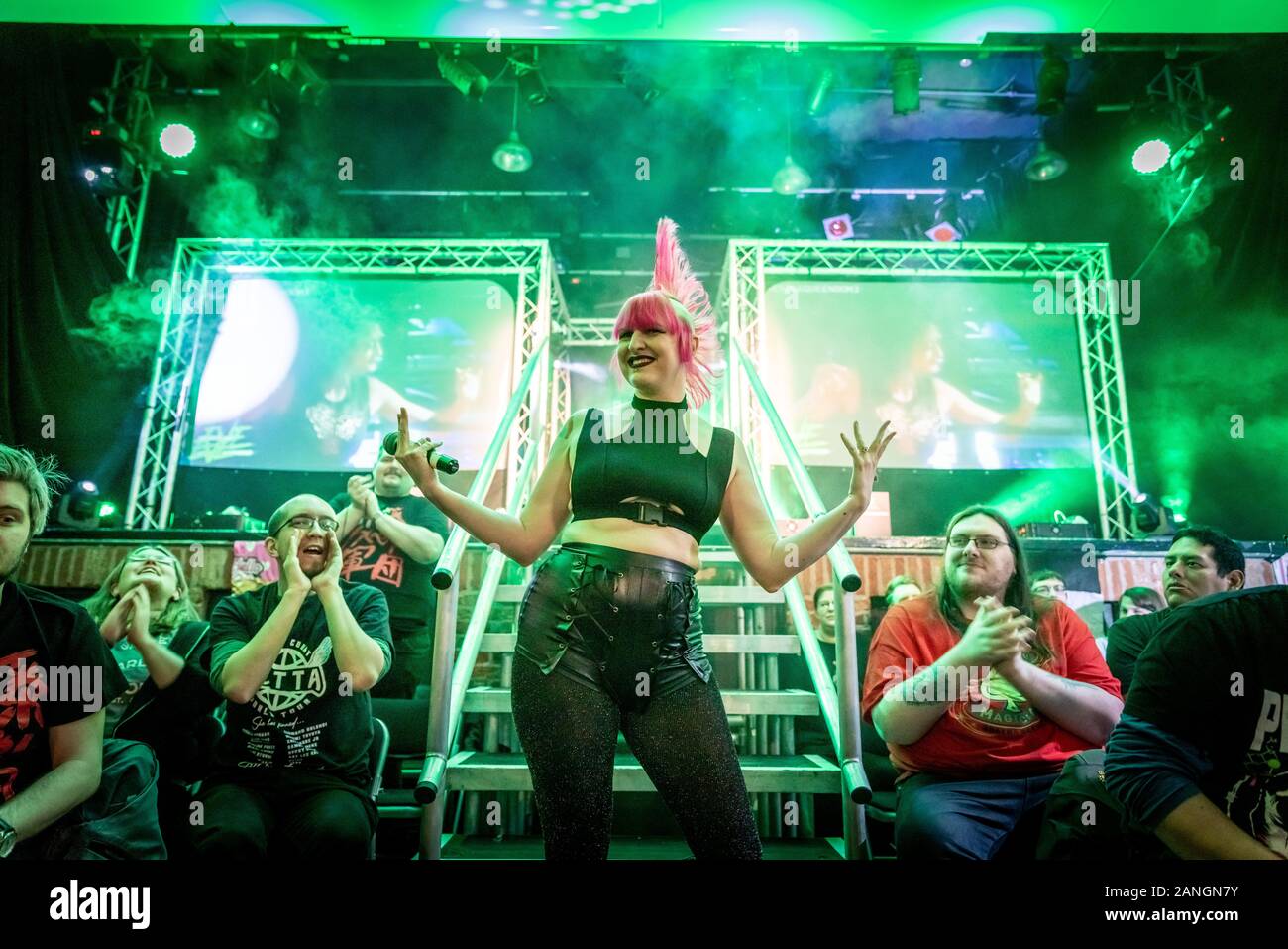 Emily Read makes her entrance ready for “Wrestle Queendom 3” tournament ...