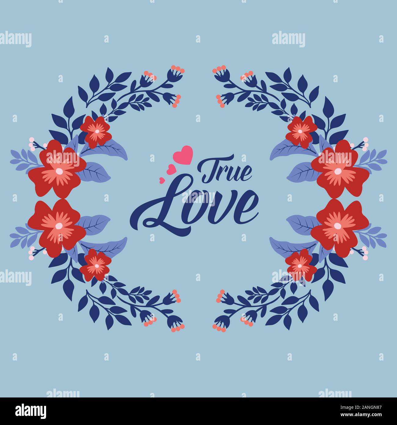 Decorative frame with unique of leaf and red wreath, for elegant true ...