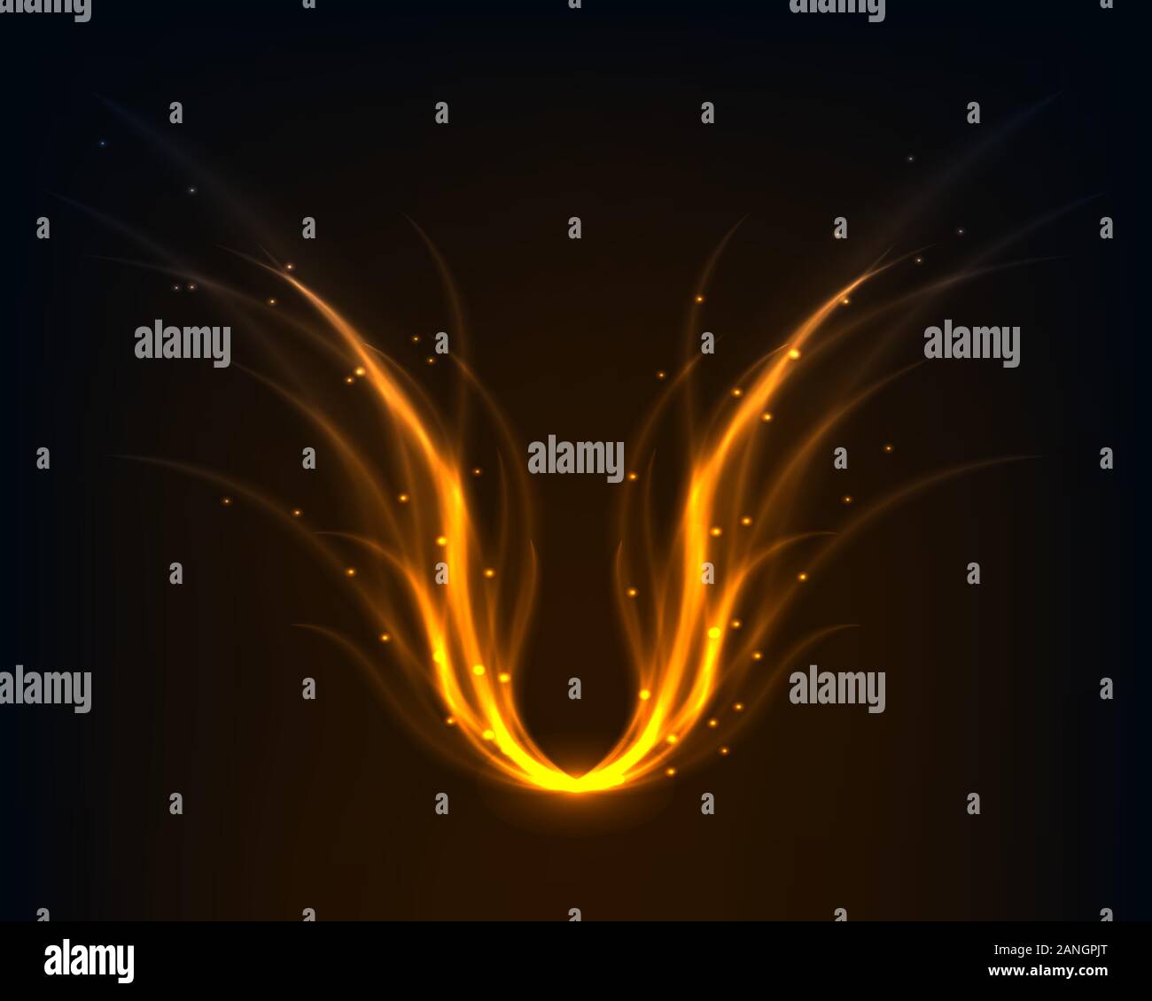 Abstract background wings vector electric light. Spark flash effect ...