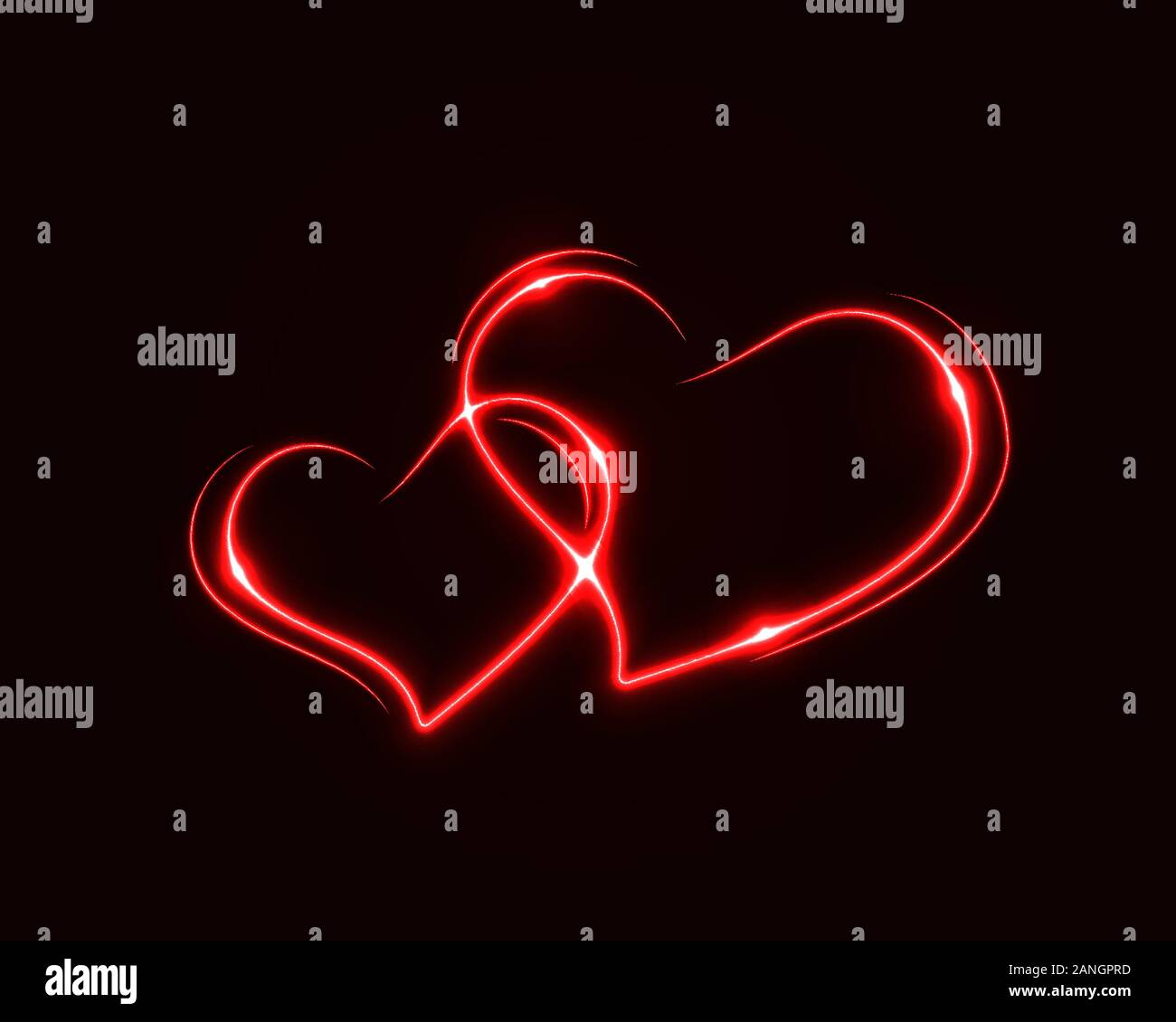 Abstract background vector heart electric light. Spark flash effect ...