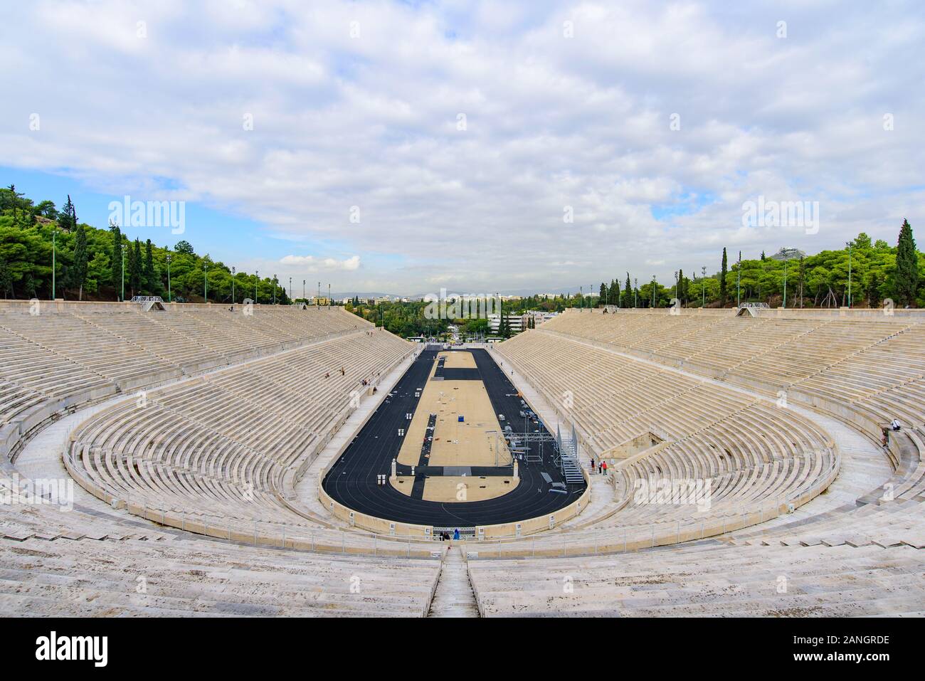 Panathenaic Stadium, which hosted the first modern Olympics, in Athens ...