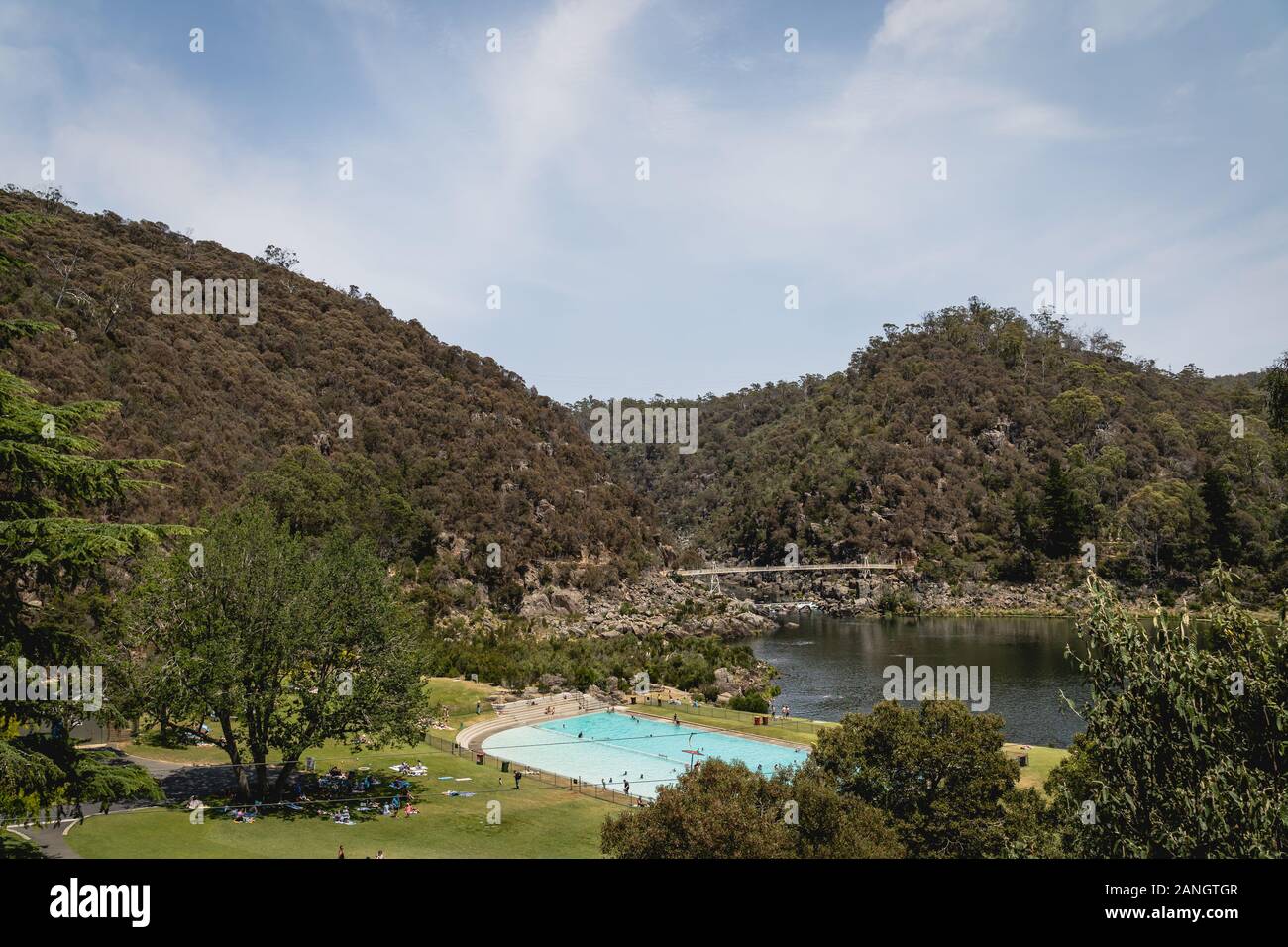 Launceston, Tasmania - January 3rd 2020: Stunning views of the swimming ...