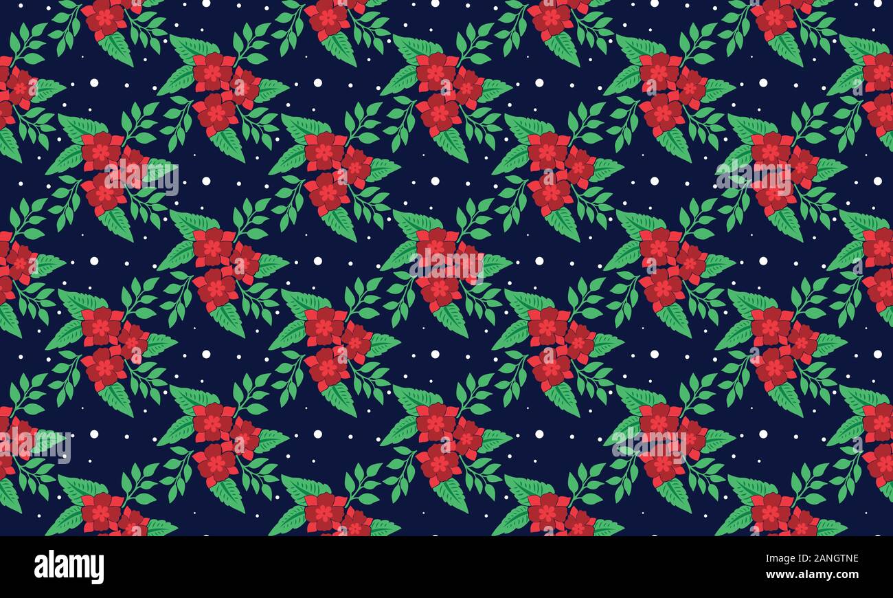 Pattern background for Christmas, with beautiful flower and leaf design ...