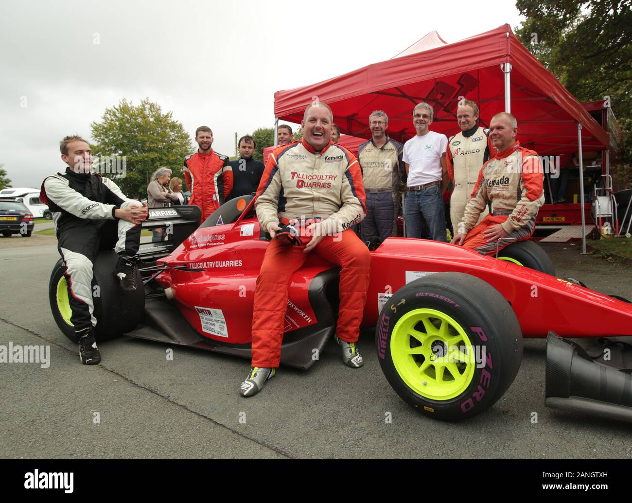 2019 British hillclimb champion Wallace Menzies (centre) with other ...