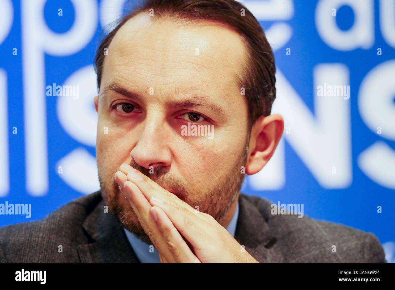 French Deputy Sebastien Chenu (RN), attends Press Conference, Vaulx-en ...