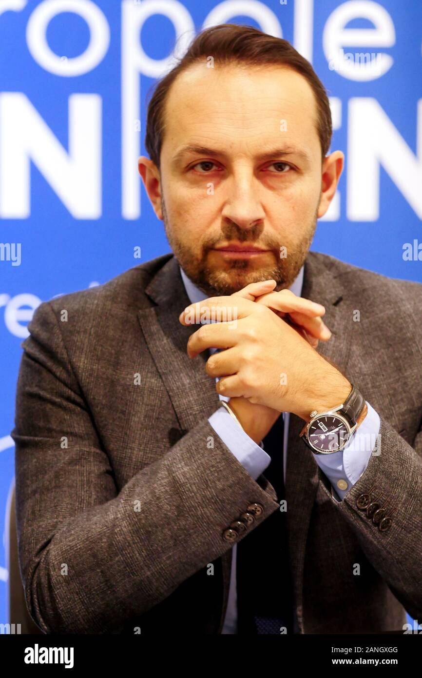 French Deputy Sebastien Chenu (RN), attends Press Conference, Vaulx-en ...