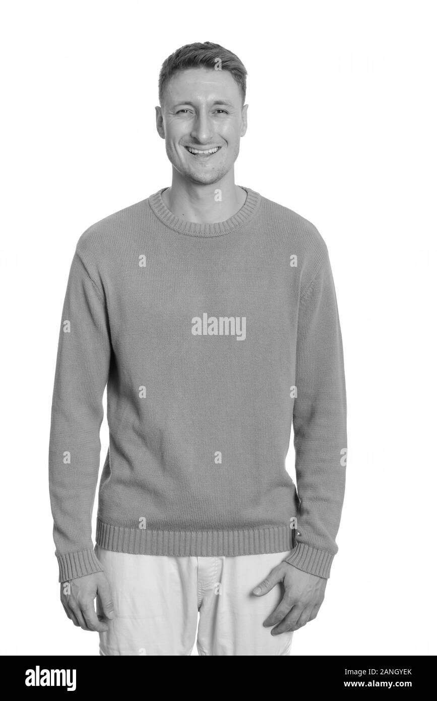 Portrait handsome man smiling Black and White Stock Photos & Images - Alamy