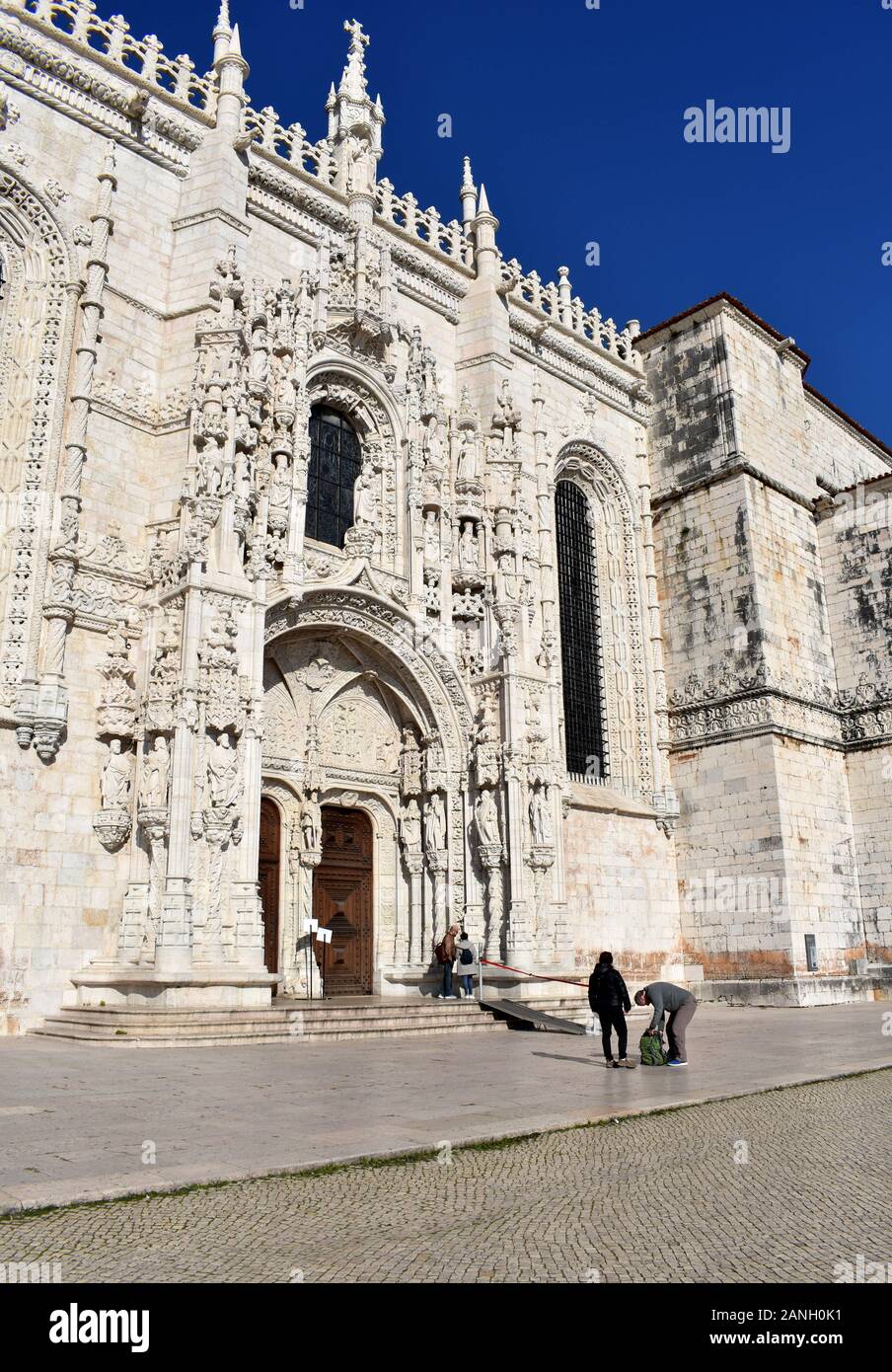 Main entrance to Jerónimos Monastery, Belem, Lisbon, Portugal Stock ...