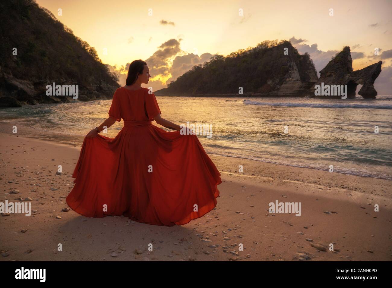 Woman atuh beach nusa hi-res stock photography and images - Alamy