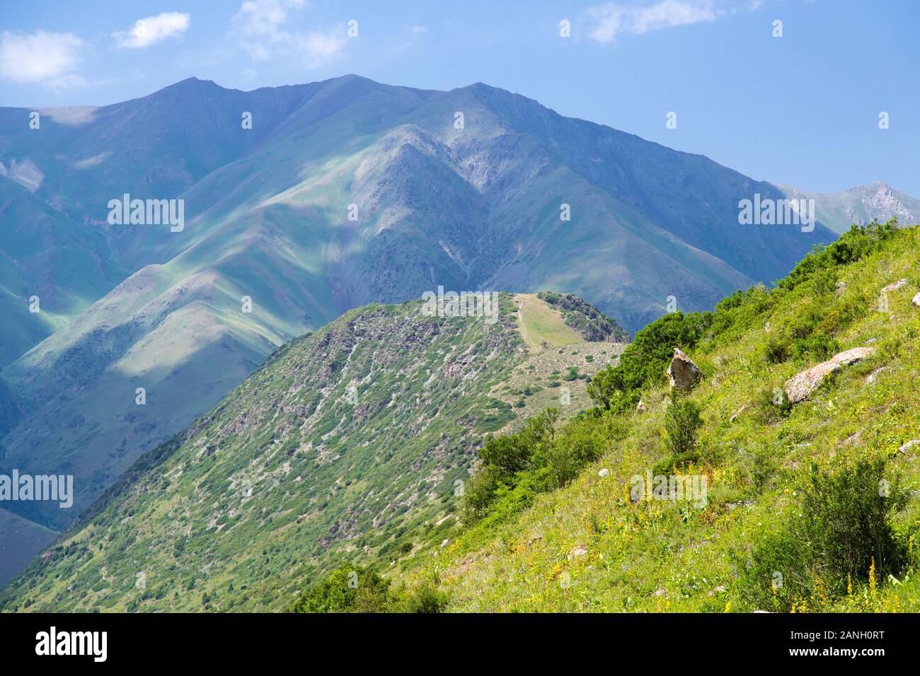 Mountains of Tian Shan range in Kyrgyzstan near Ala Archa National Park ...