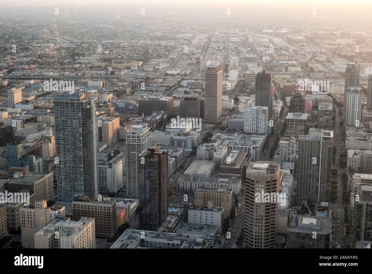 Downtown los angeles central business district california hi-res stock ...